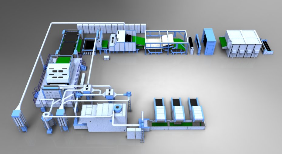 Spunlace non-woven production line