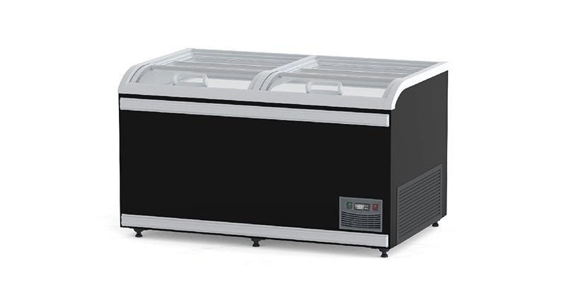 Dusung Commercial Island Display Freezer with Glass Door